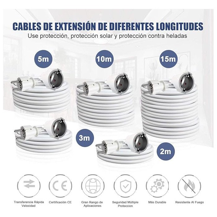 Cable Extensible con PROTECCIÓN, Cable Extensible electrico 1.5 Metros ...