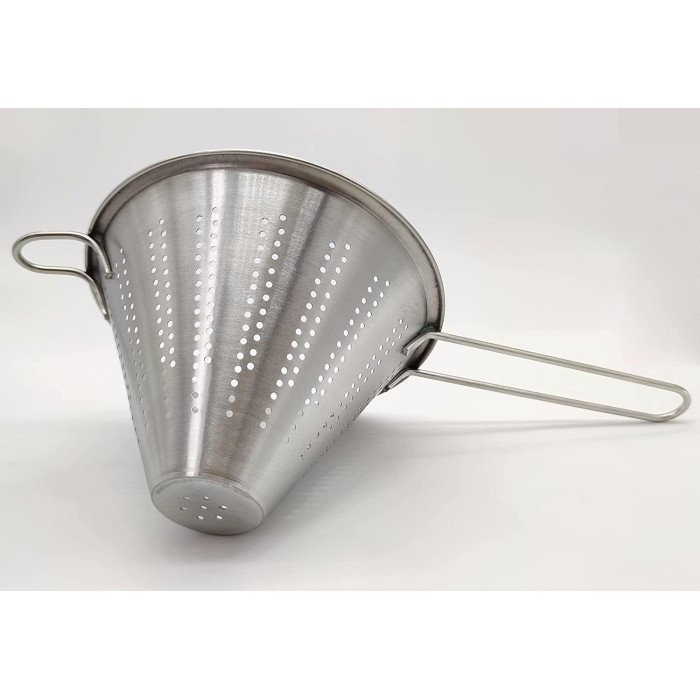 Colador Chino de Cocina - Diámetro 24 cm - Acero Inoxidable - Plata