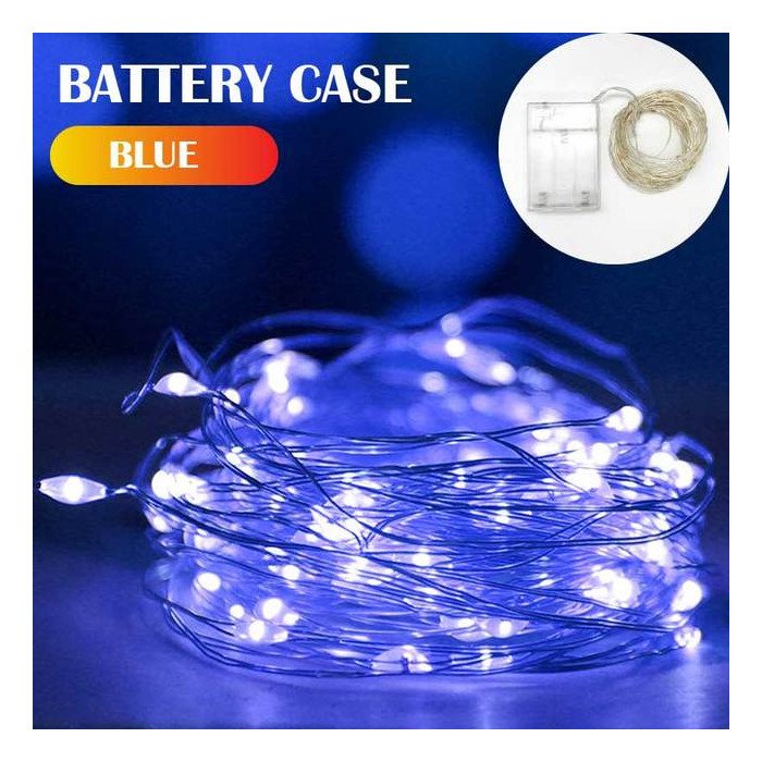 Guirnalda de luces LED de alambre de cobre COLOR AZUL 30LED