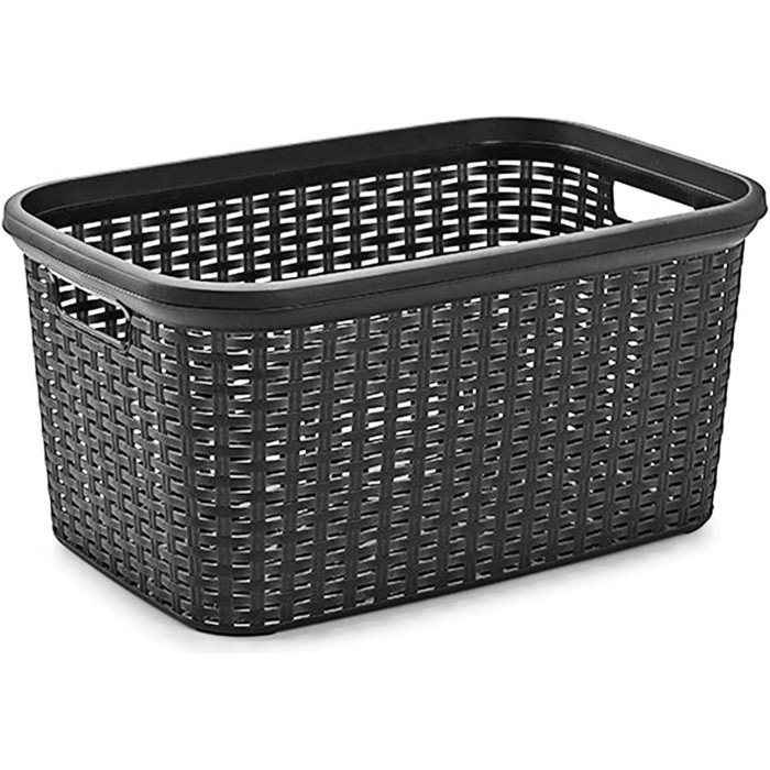 Cesta Rattan para la Colada Rectangular estilo Mimbre, Pongo todo de Plástico, Cesta para ropa ...